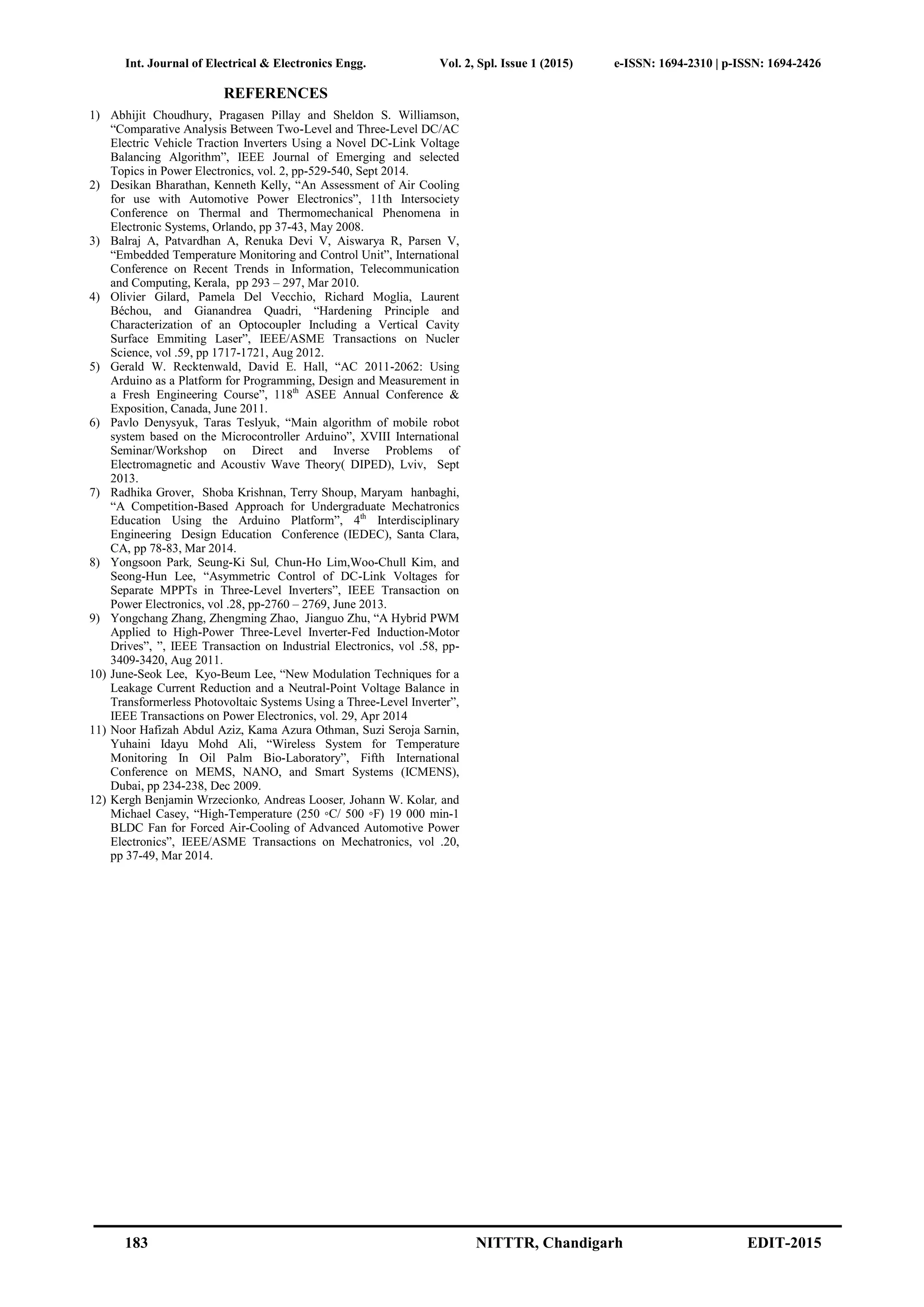 Automated Air Cooled Three Level Inverter system using Arduino | PDF