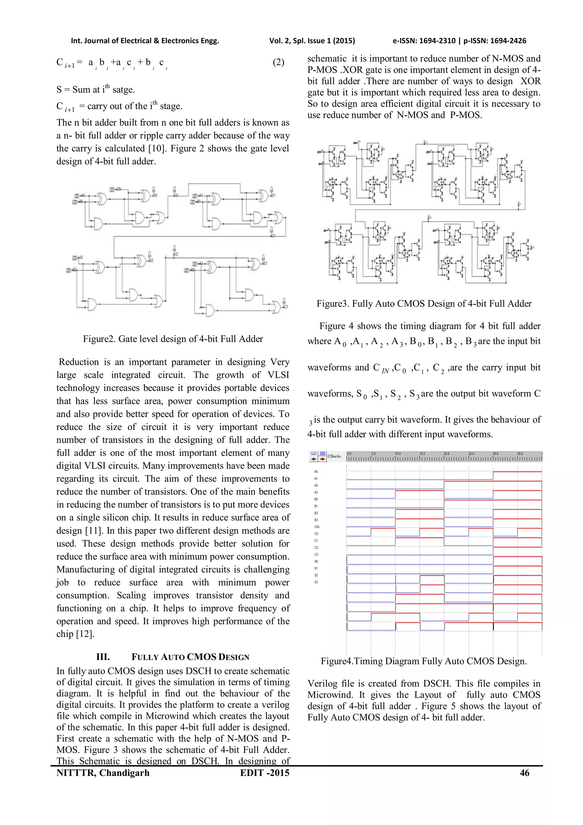 Area Efficient 4-Bit Full Adder Design using CMOS 90 nm Technology | PDF