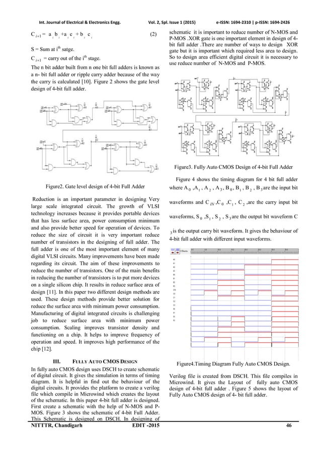 Area Efficient 4-Bit Full Adder Design using CMOS 90 nm Technology | PDF