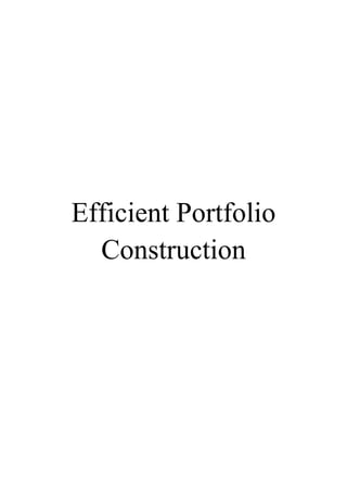 Efficient Portfolio Construction | PDF