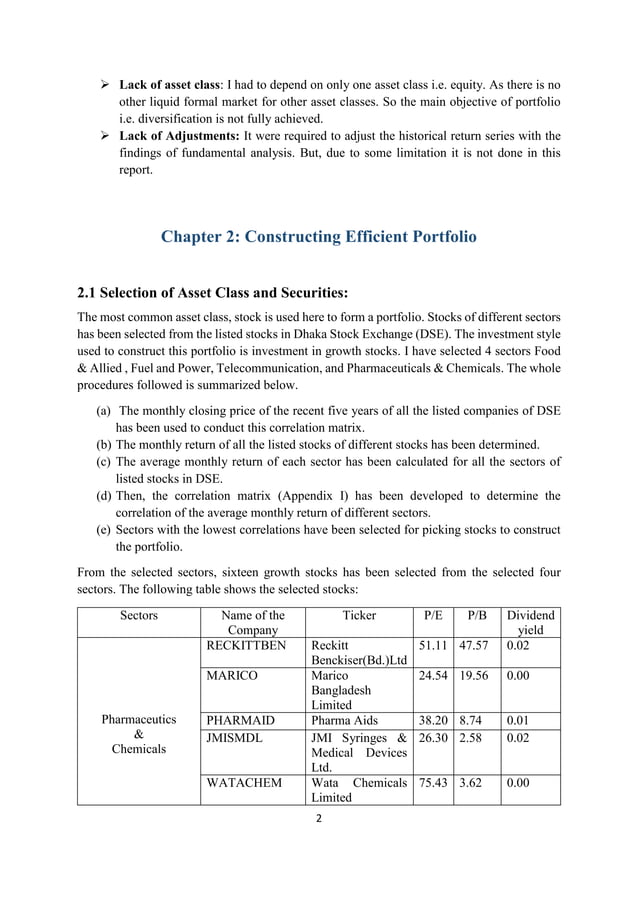 Efficient Portfolio Construction | PDF