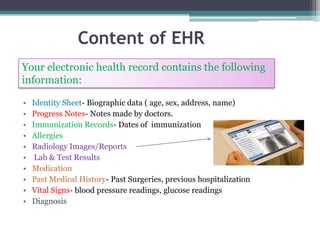 Powerpoint presentation on EHR | PPTX