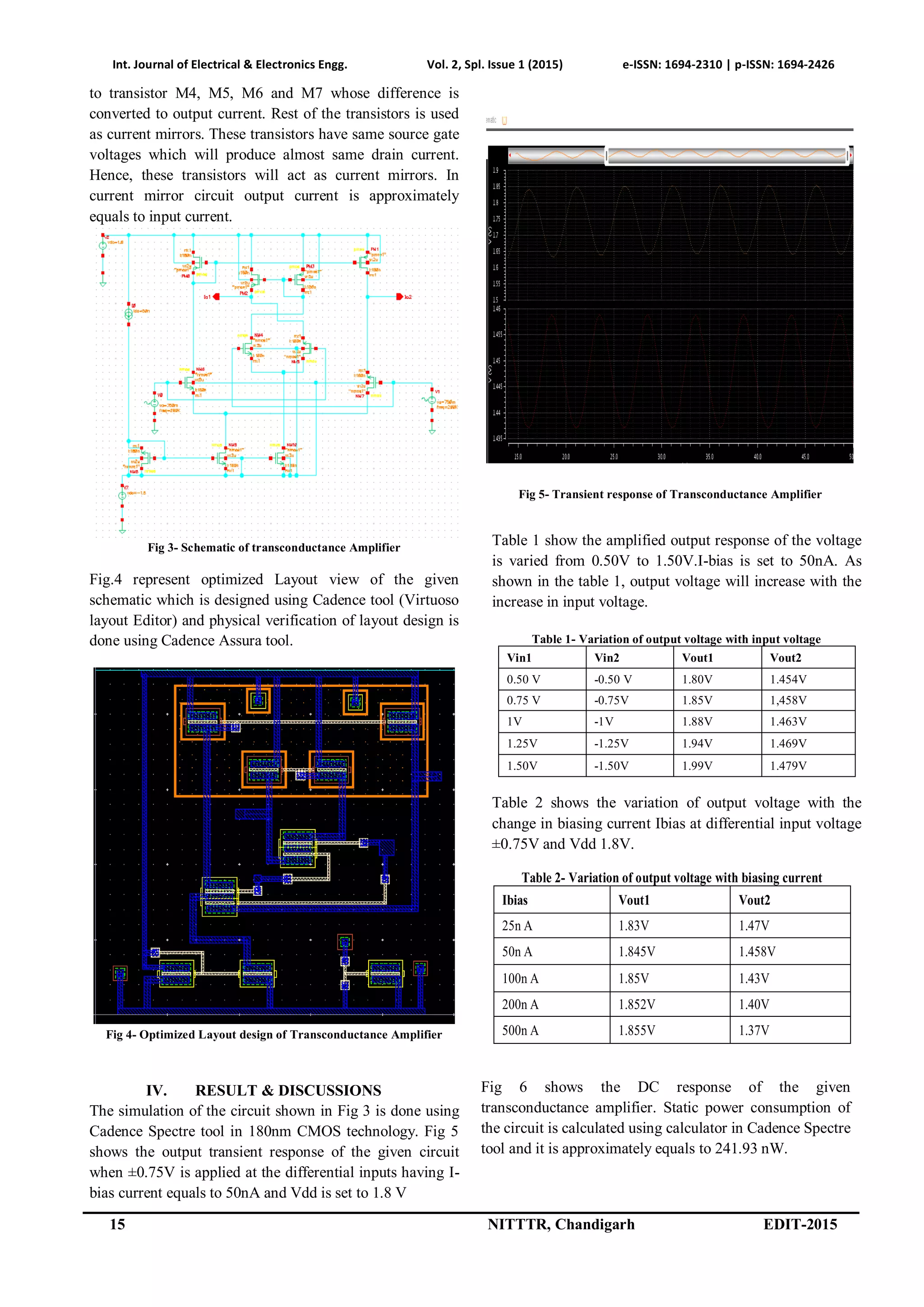 Efficient Design of Differential Trans- Conductance Amplifier with Sub ...