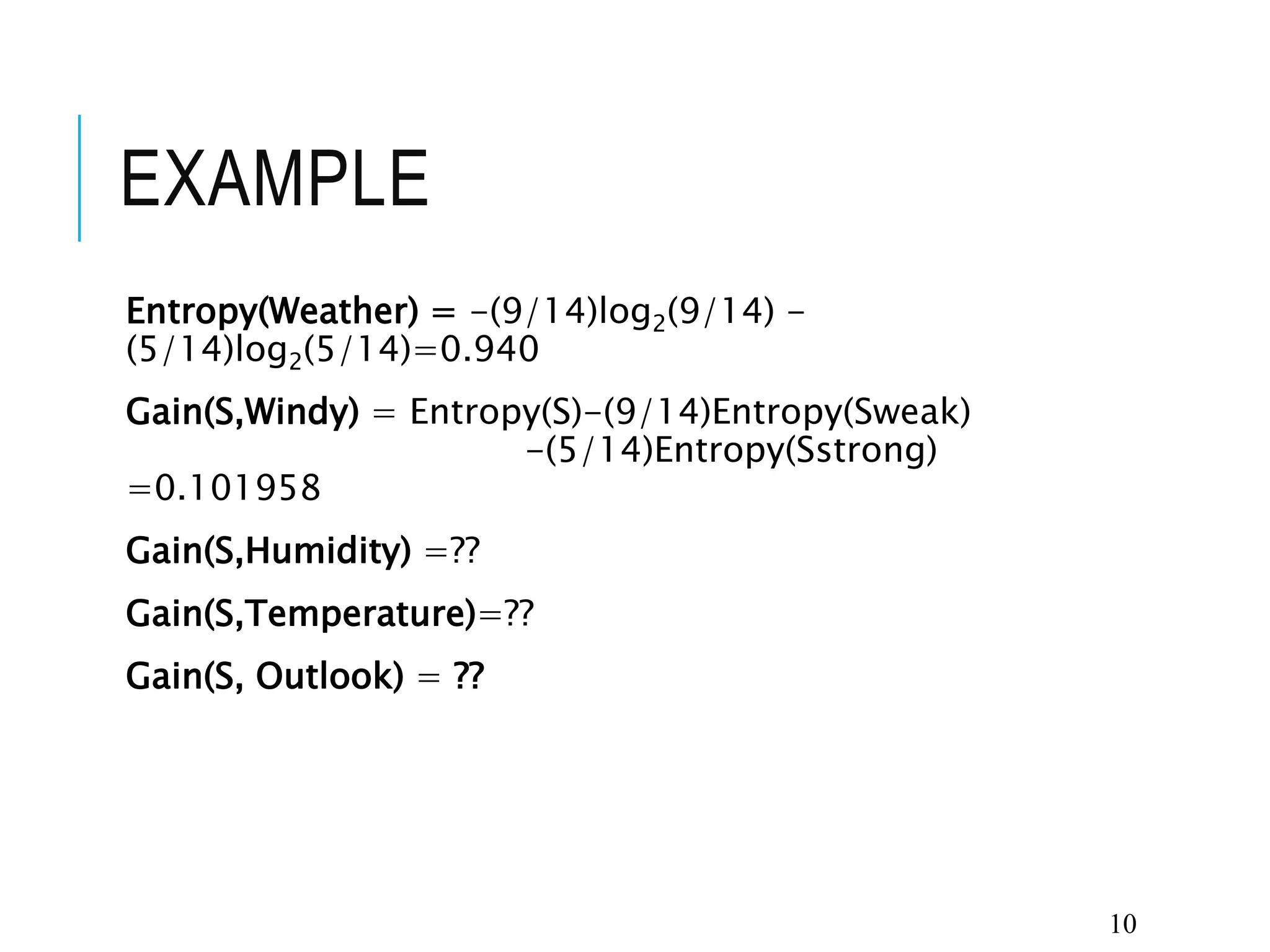 Inductive Decision Tree Algorithm Ppt