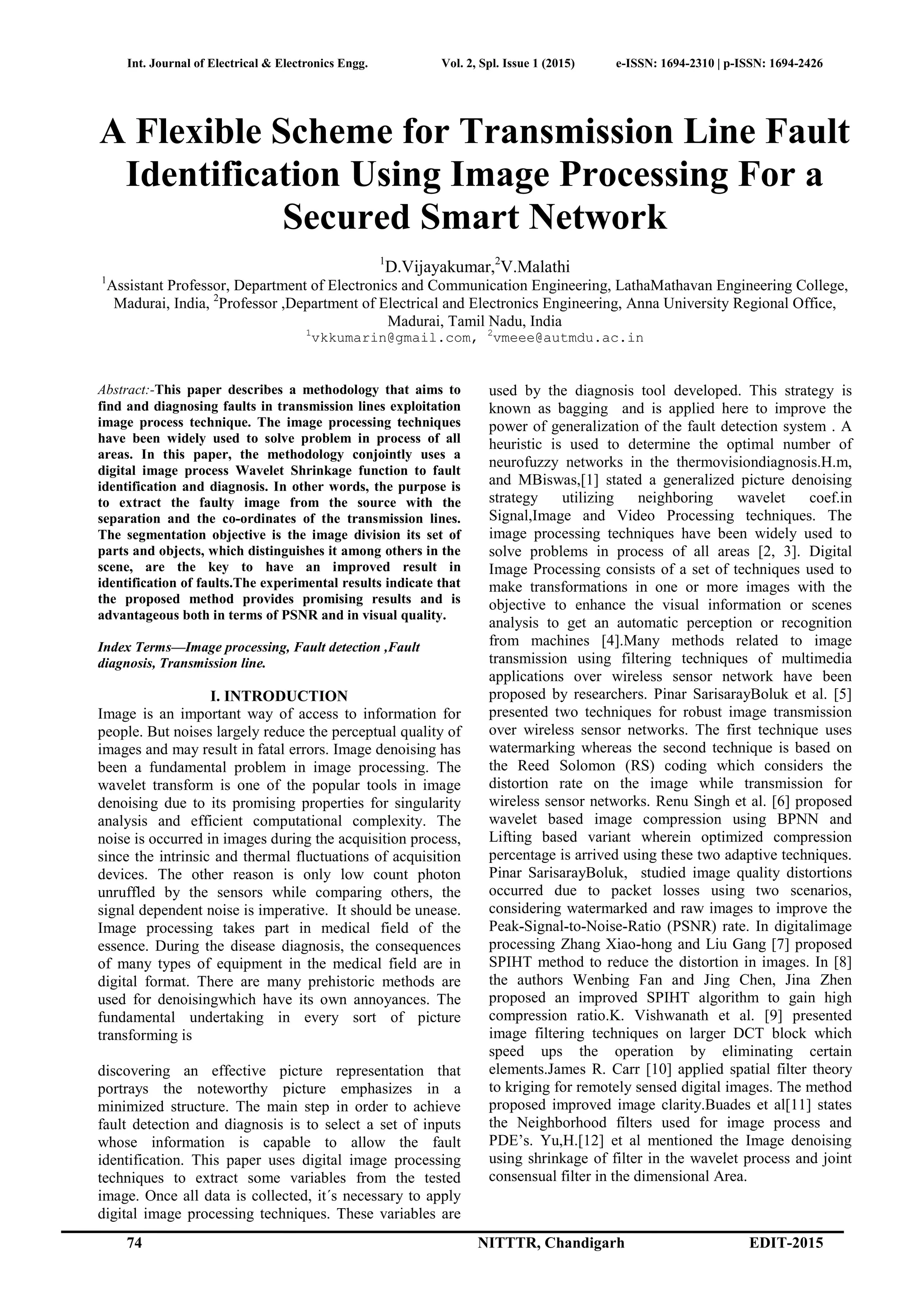 A Flexible Scheme for Transmission Line Fault Identification Using Image Processing For a ...
