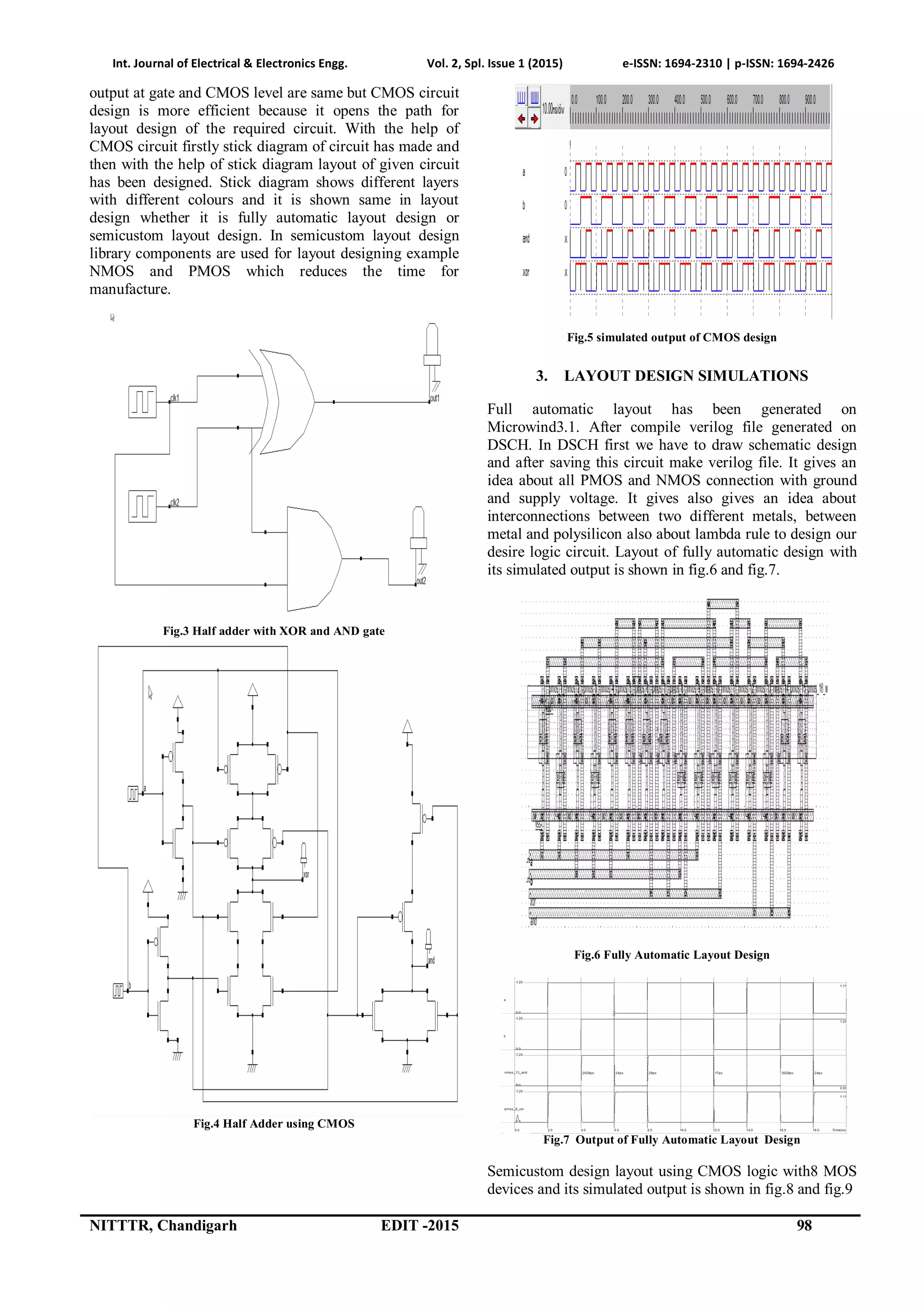 Layout Design of Low Power Half Adder using 90nm Technology | PDF