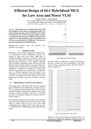 Efficient Design of 64:1 Hybridized MUX for Low Area and Power VLSI | PDF