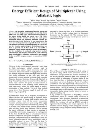Energy Efficient Design of Multiplexer Using Adiabatic logic | PDF | Internet of Things | Internet