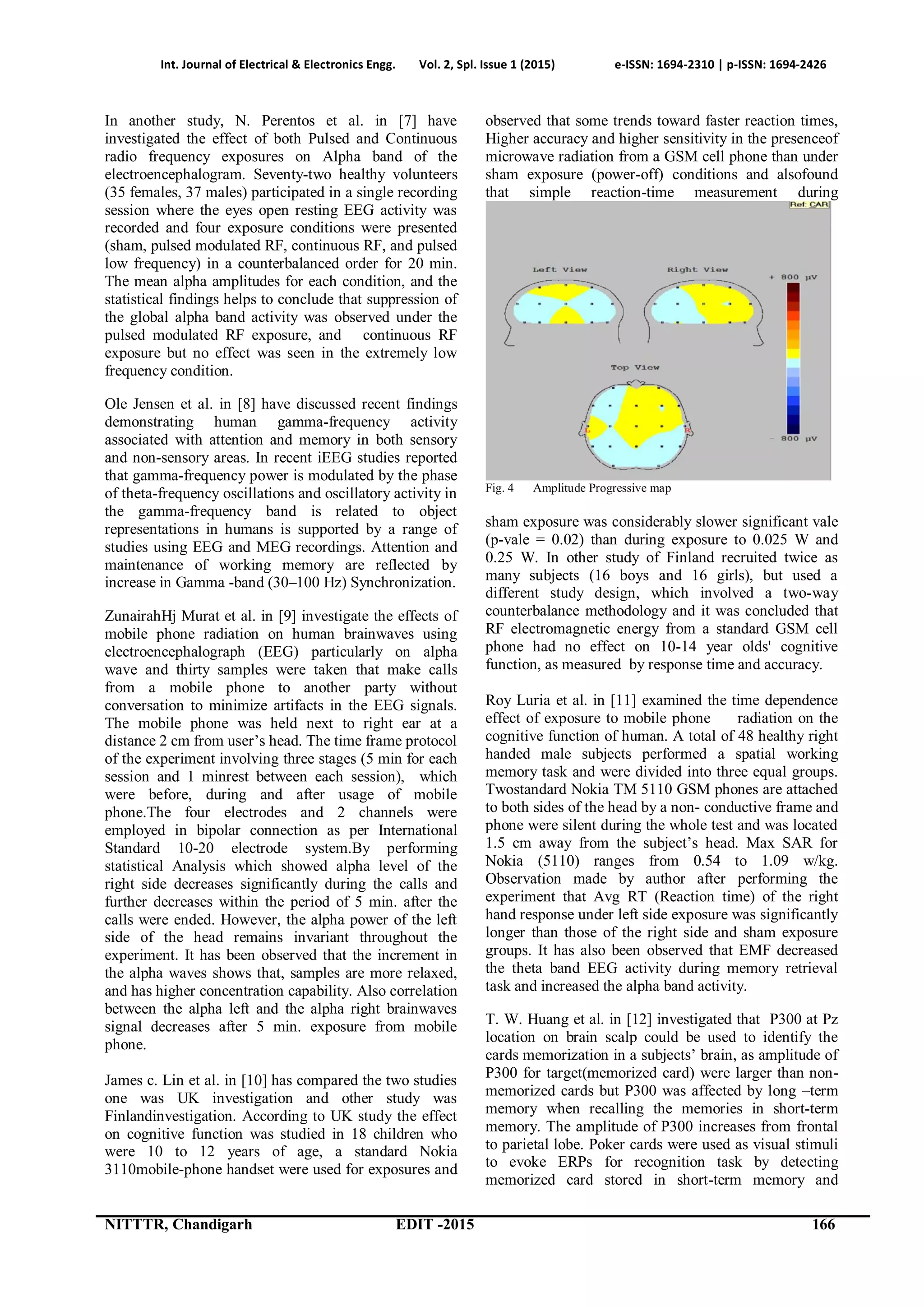Mobile Phone Handset Radiation Effect on Brainwave Signal using EEG: A Review | PDF