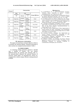 Energy Efficient Cluster Routing Protocols in Wireless Sensor Network – A Survey | PDF