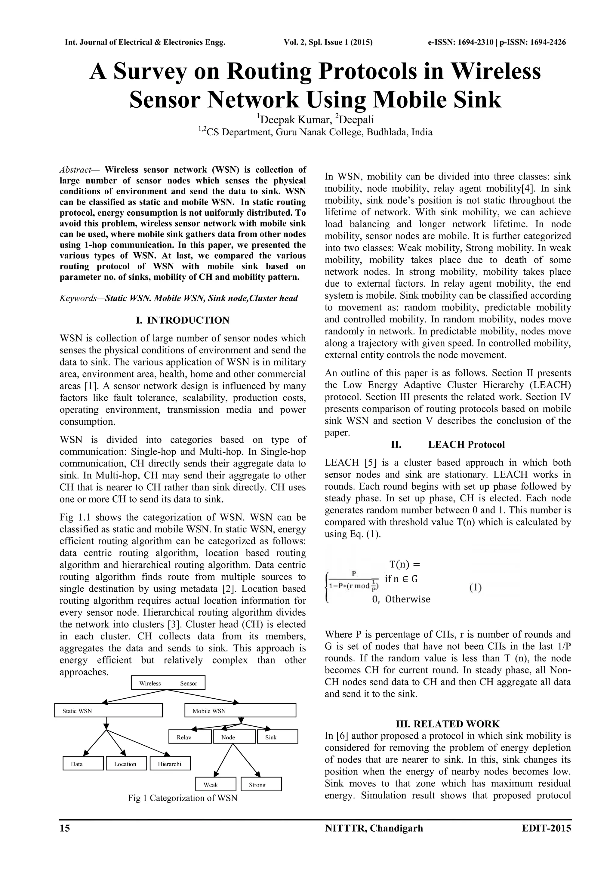 A Survey On Routing Protocols In Wireless Sensor Network Using Mobile