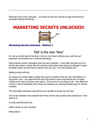 Marketing secrets unlocked | PDF