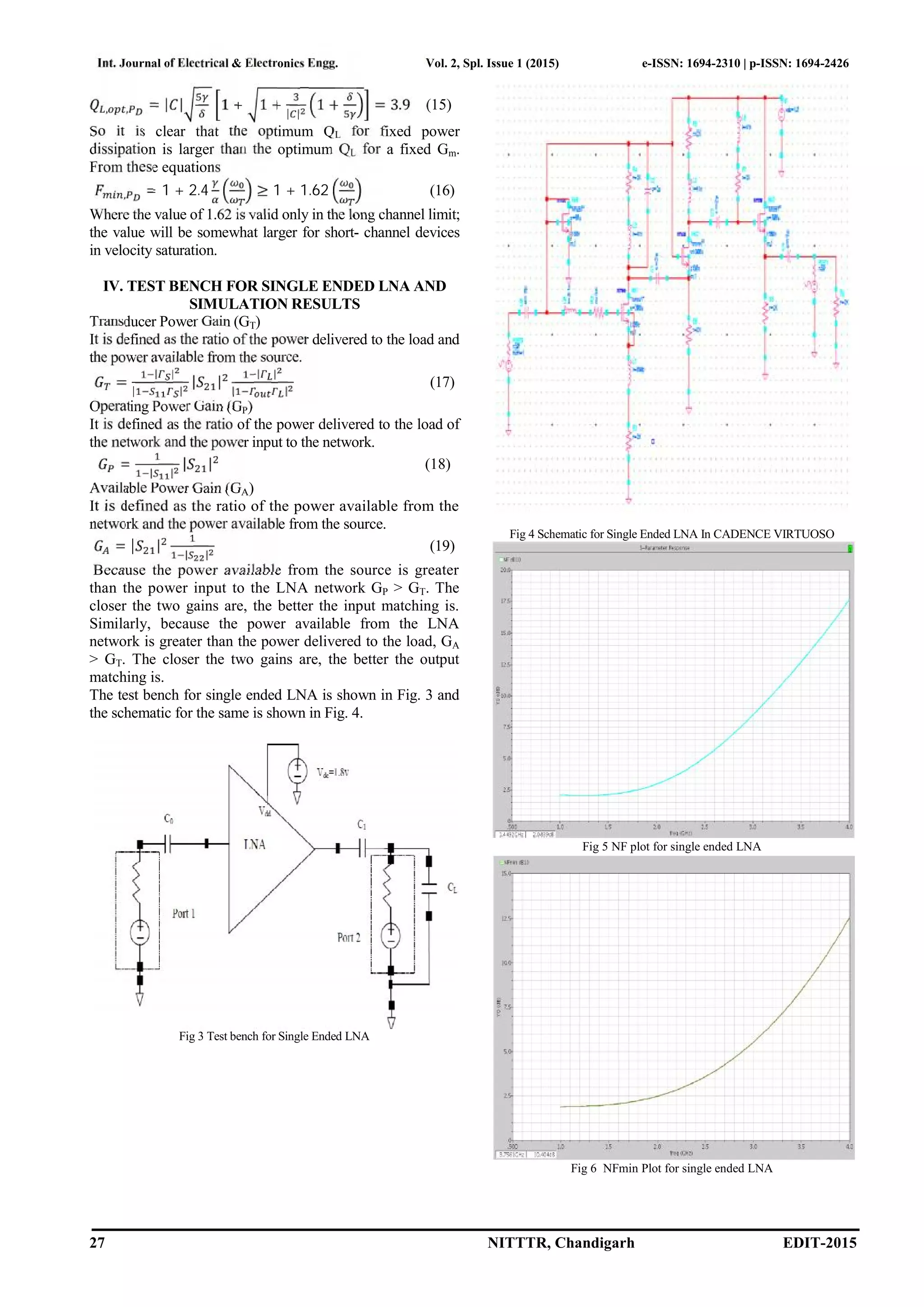 Optimization for Minimum Noise Figure of RF Low Noise Amplifier in 0.18µm Technology | PDF