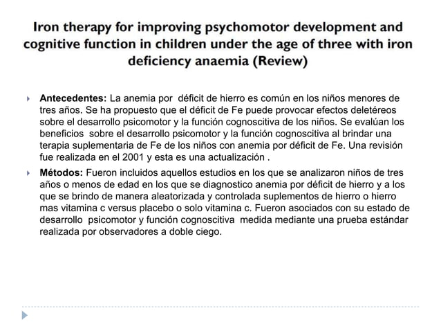 Anemia por deficit de hierro pediatria | PPT