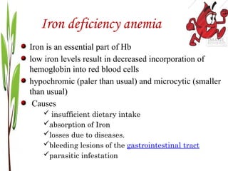 Iron Deficiency anemia clinical presentation and management | PPTX
