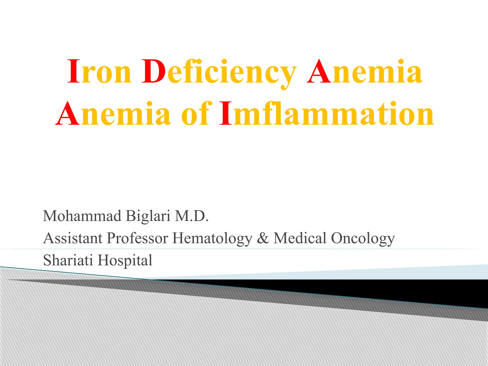 Iron Deficiency Anemia presentation for medical students | PPTX