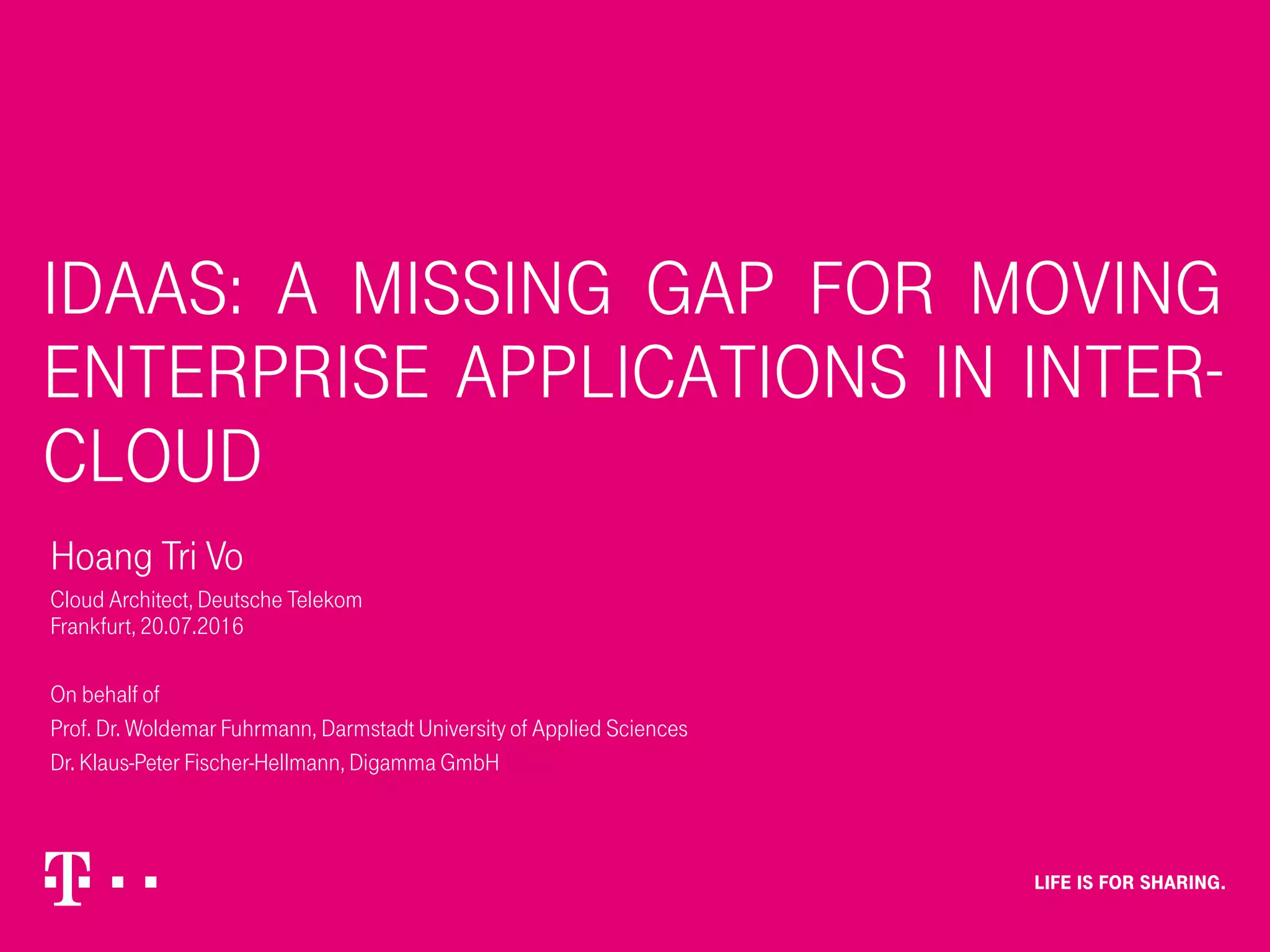 Identity as a Service: a missing gap for moving enterprise applications in Inter-Cloud | PDF ...