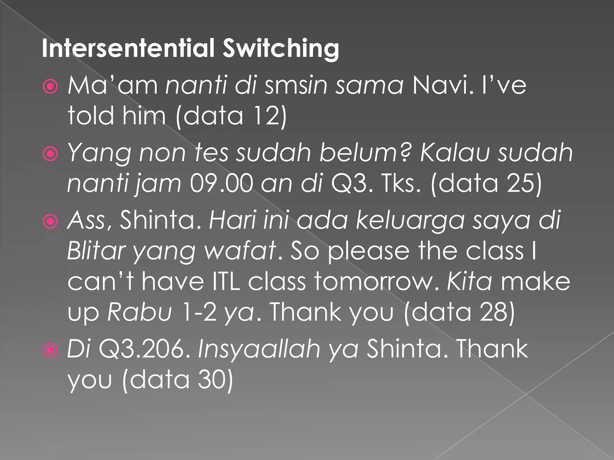 Code Mixing And Code Switching In Text Messages Among English ...