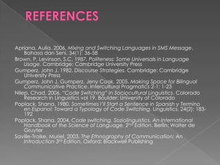 Code Mixing And Code Switching In Text Messages Among English ...