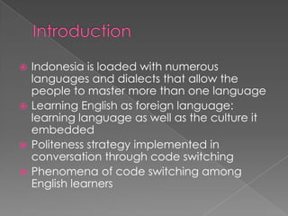 Code Mixing And Code Switching In Text Messages Among English ...