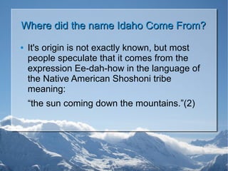 Idaho | PPT