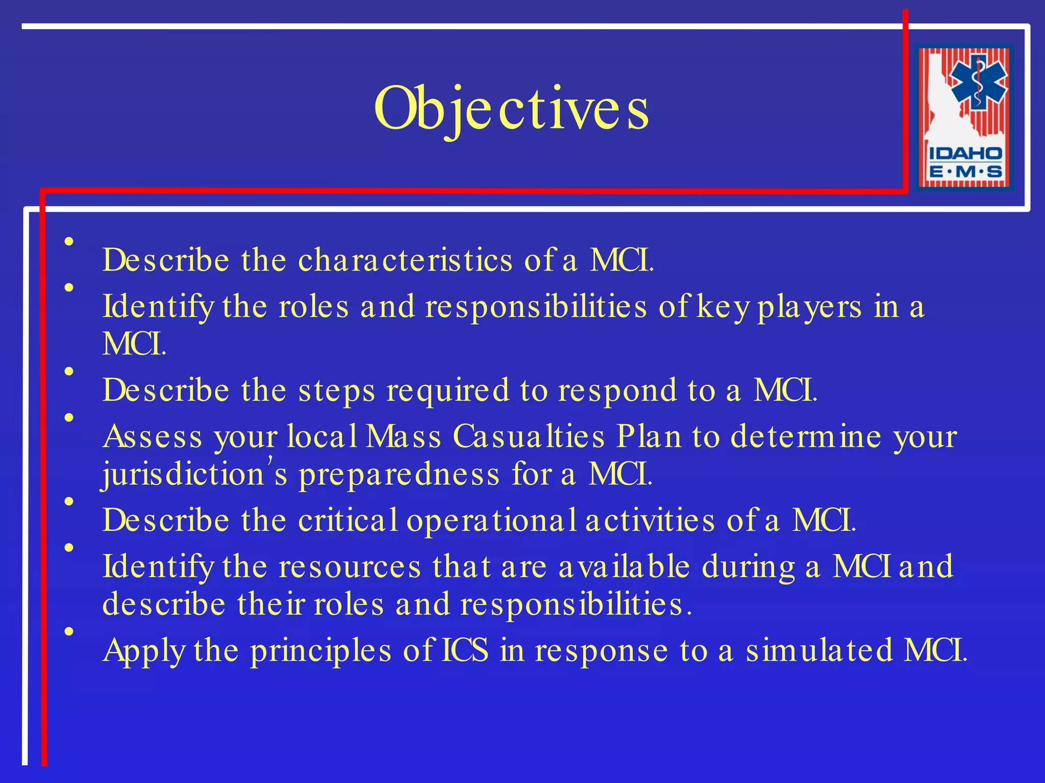 Idaho Mass Casualty Incident Response | PPT