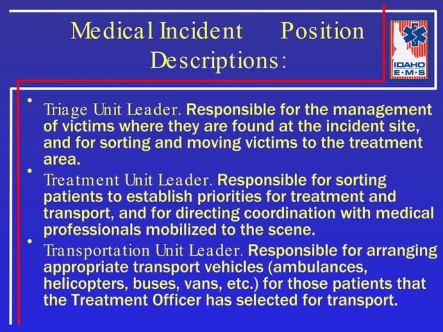 Idaho Mass Casualty Incident Response | PPT | First Aid | Injuries