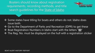 Idaho boat registration | PPTX