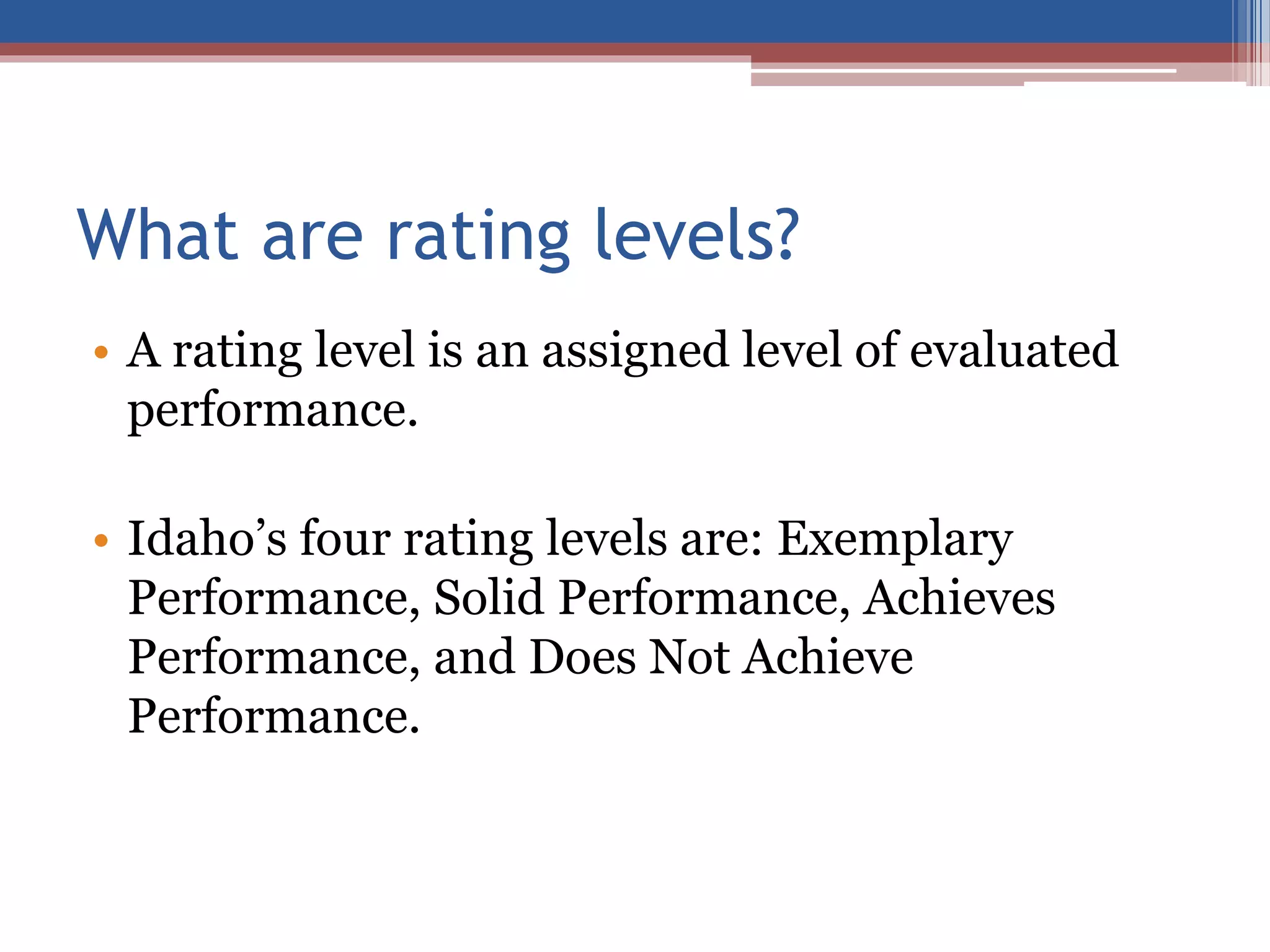 Idaho State Employee Expectations and Rating Levels | PPTX