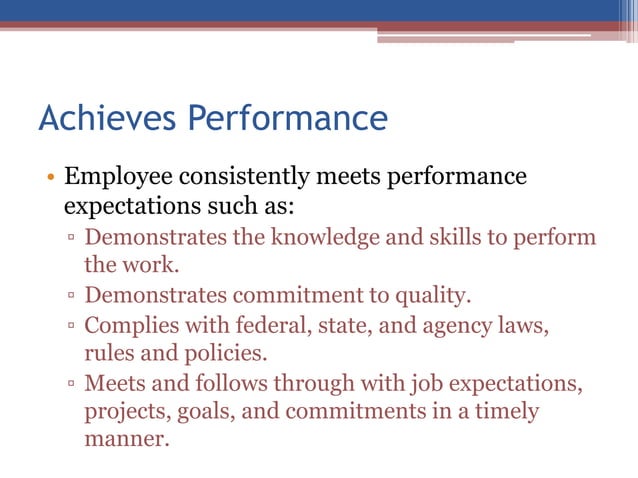 Idaho State Employee Expectations and Rating Levels | PPTX