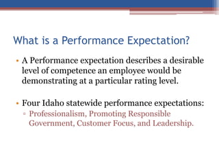 Idaho State Employee Expectations and Rating Levels | PPTX