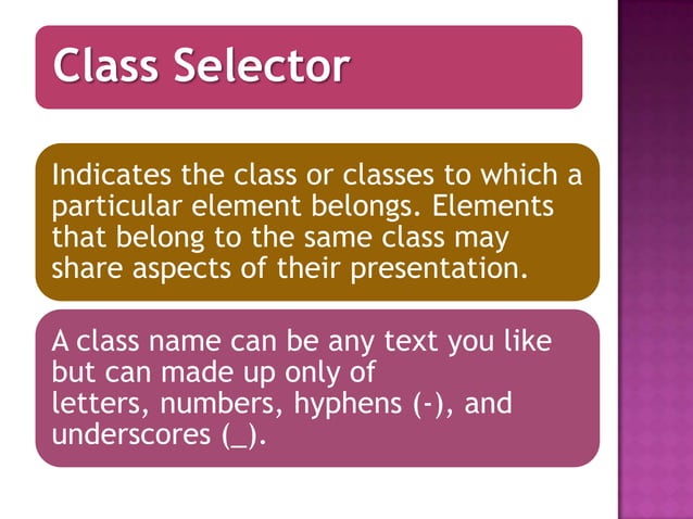 Id and class selector | PPTX