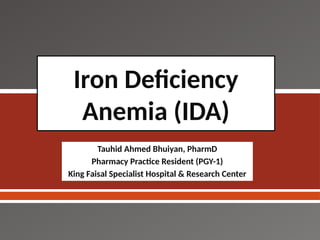 IRON DEFICIENCY ANEMIA IN A PATIENT A CASE | PPTX