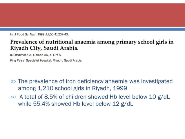 Iron deficiency anemia | PPT | Pregnancy | Reproductive Health