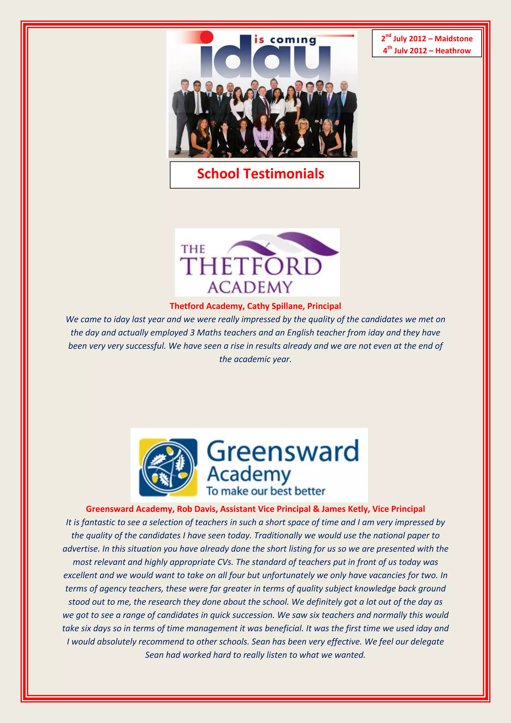 iday school testimonials | PDF