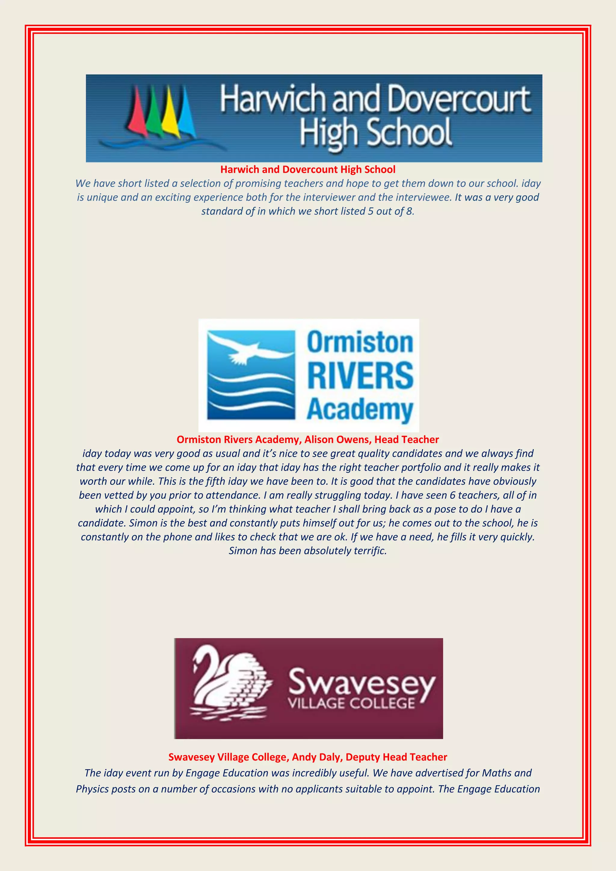 iday school testimonials | PDF