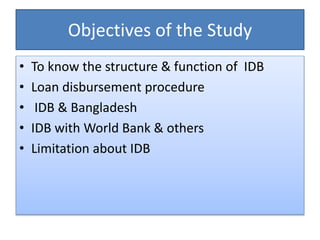 Islamic Development Bank(IDB) | PPTX