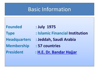 Islamic Development Bank(IDB) | PPTX