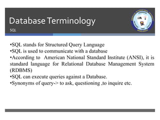 Introduction to Databse . slide of AIUB. | PDF