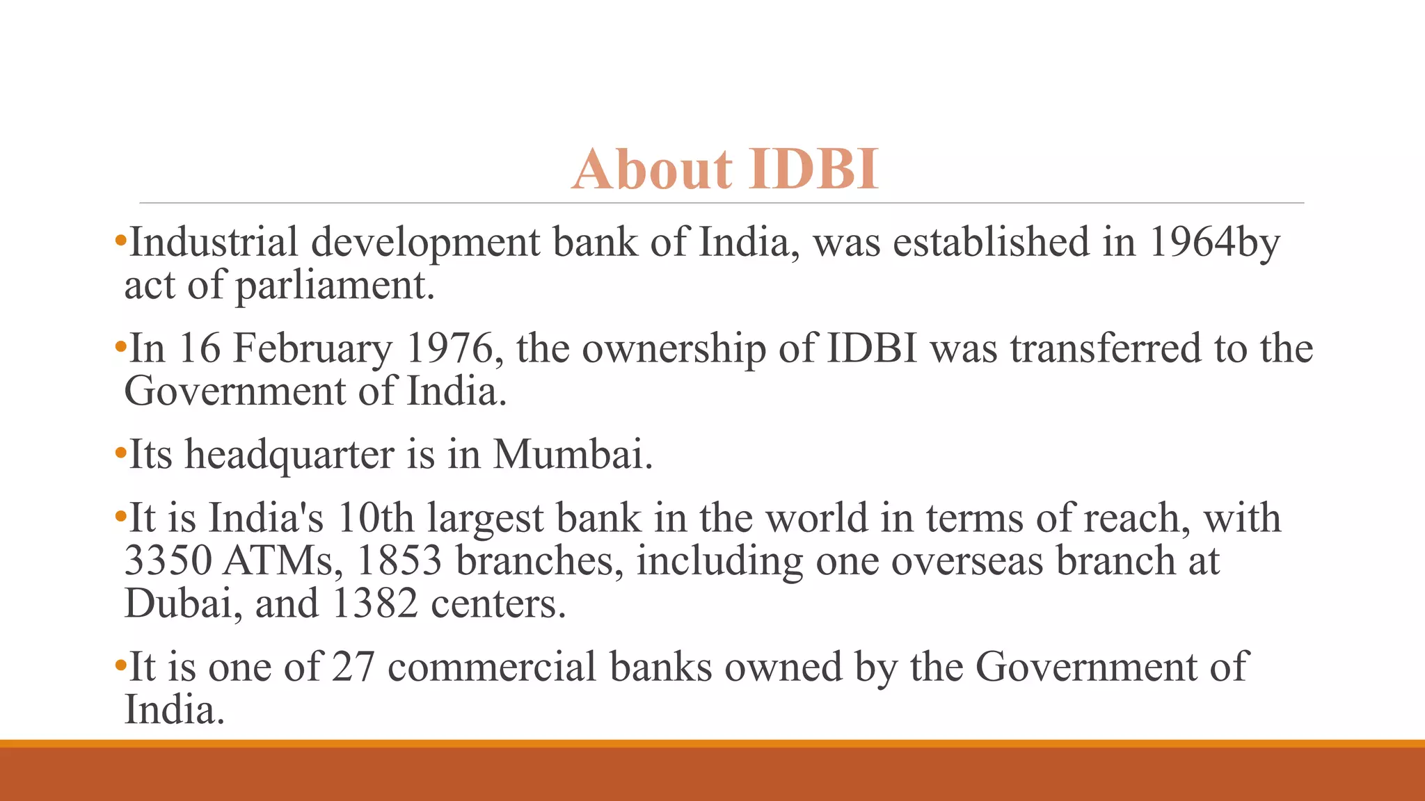 IDBI PPT | PPTX