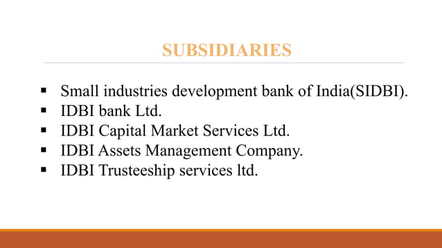 IDBI PPT | PPT