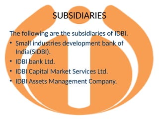 IDBI BANK.pptx IDBI bank industrial development bank | PPTX