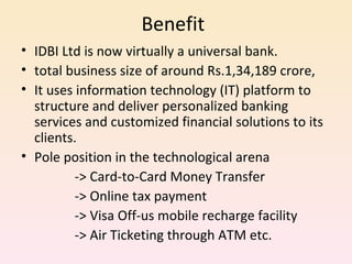 Idbi, then and now | PPT