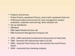 Idbi, then and now | PPT