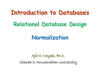 Introduction to database-Normalisation | PPT