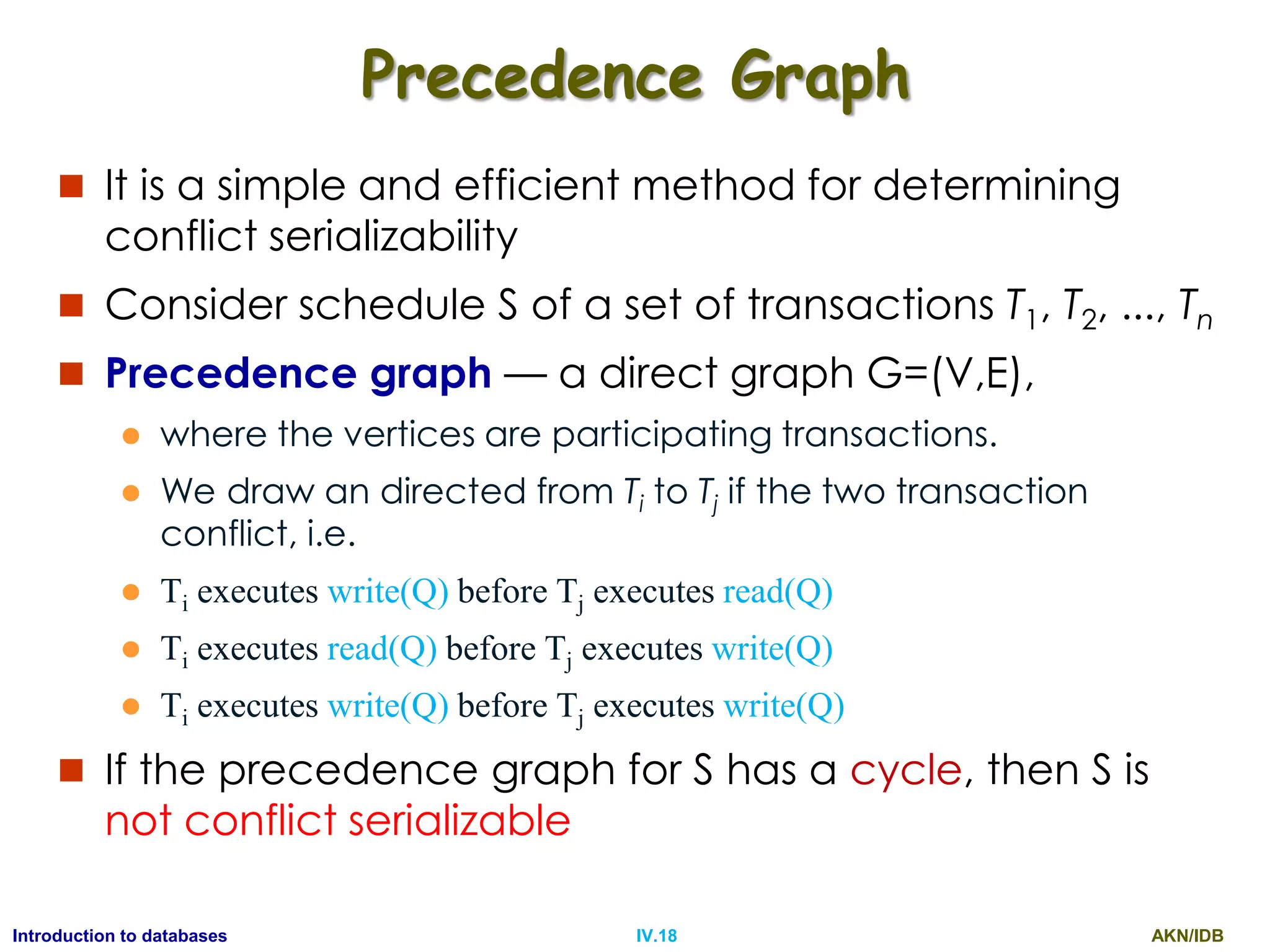 Introduction To Database Transaction Concurrency And Recovery Pdf Databases Computer