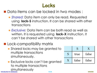 Introduction to database-Transaction Concurrency and Recovery | PDF