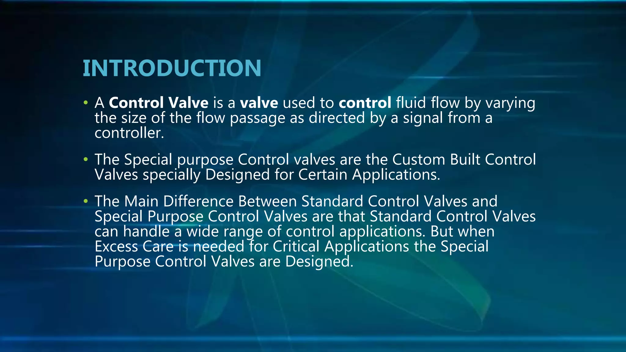 Special Purpose Control Valve | PPT