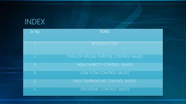 Special Purpose Control Valve | PPT