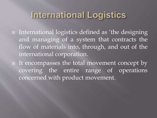 International distribution system: International distribution channels ...